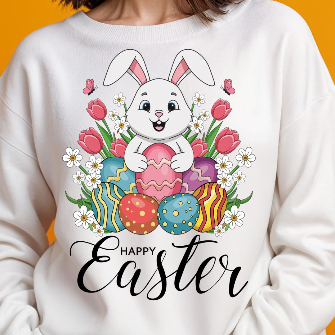 Happy Easter Vector, Bunny SVG, Easter Egg Vector, Easter Bunny Egg ...