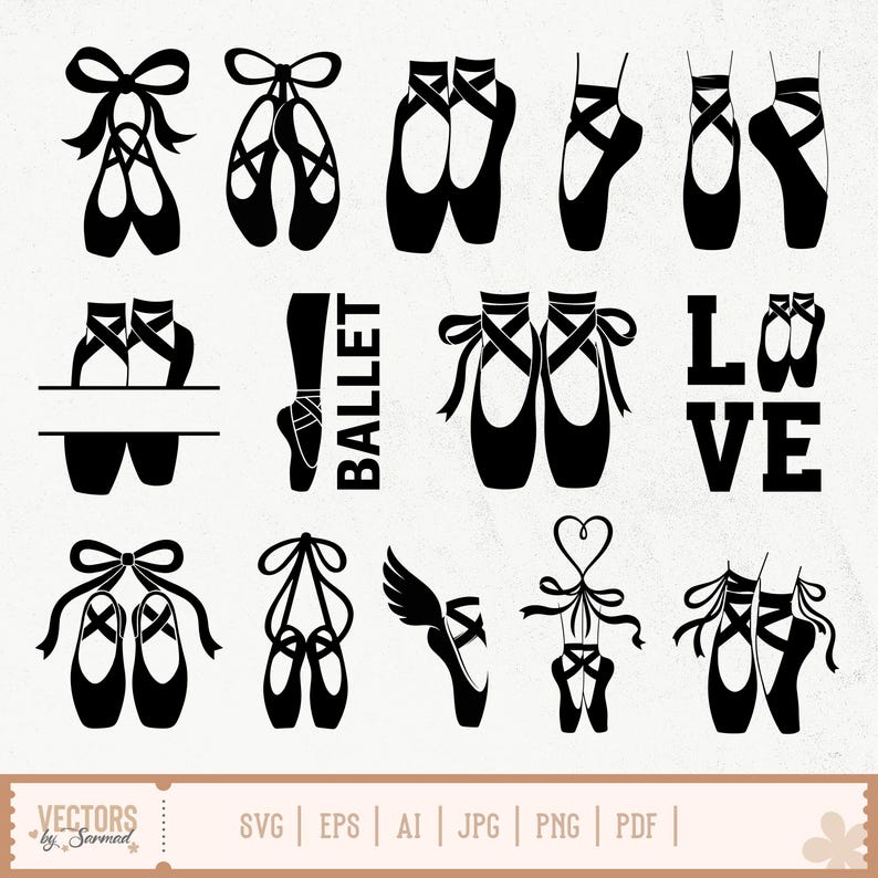 Ballet Shoes SVG Bundle, Ballet Slippers Svg, Ballet Svg, Ballet Shoes ...