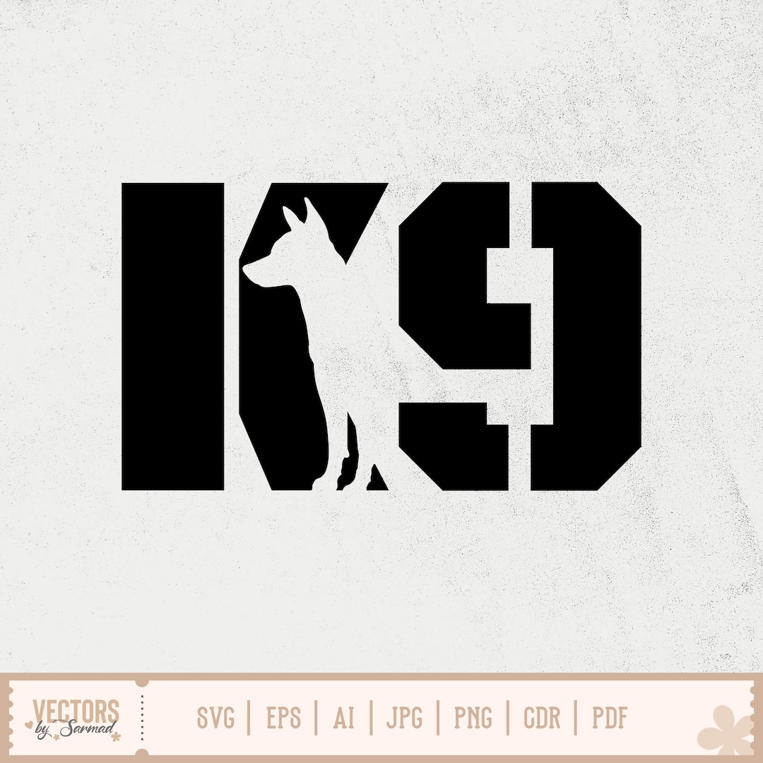 K9 Police Dog SVG, German Shepard Silhouette, K9 Police Dog Silhouette ...