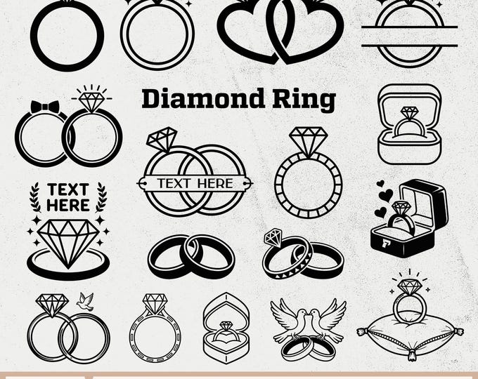 Diamond Ring Svg Png Pdf Ai Dxf File Download - Etsy Canada