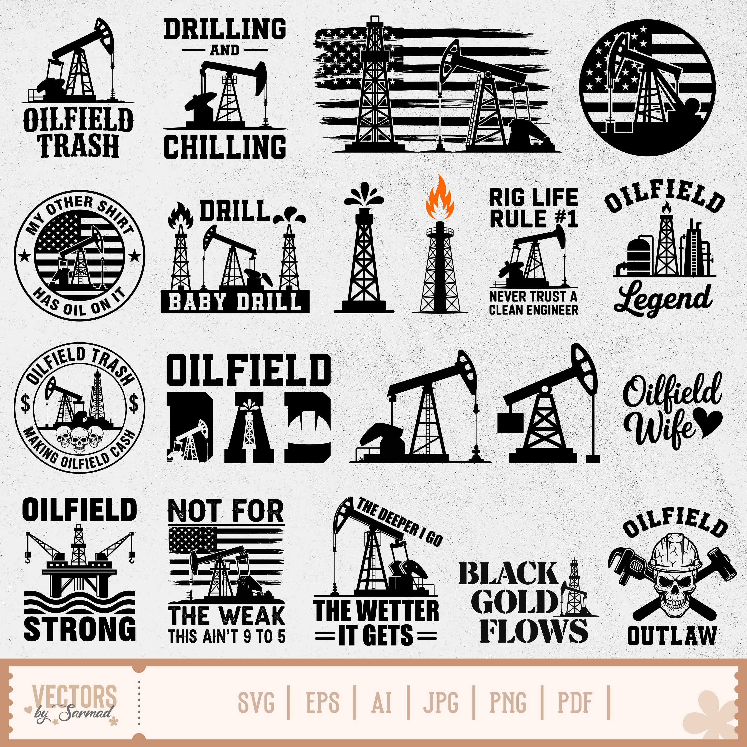 Oilfield SVG Bundle, Oilfield Flag Svg, Oil Rig Svg, Oilfield Vector ...