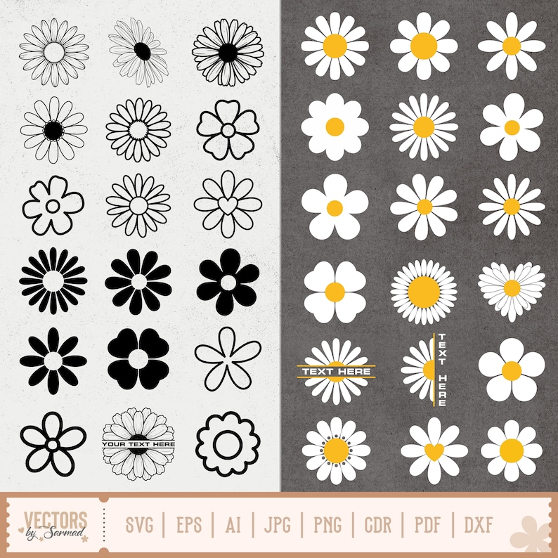 Daisy SVG Bundle, White Daisy Svg, Simple Daisy Svg, Retro Daisy Flower ...