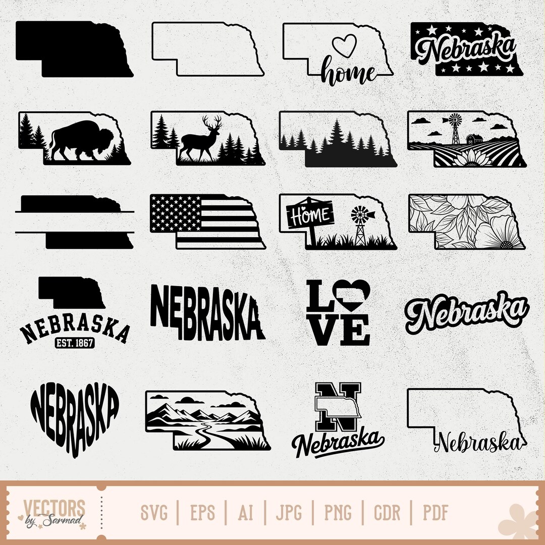 Nebraska SVG PNG Bundle, Nebraska Outline SVG, Nebraska State Svg ...