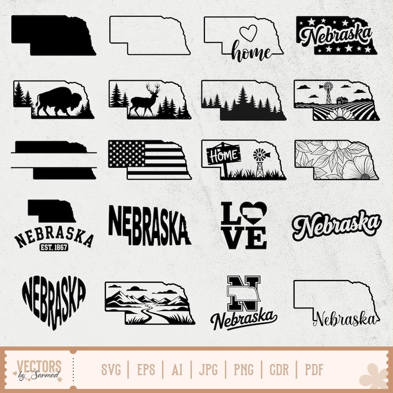 Nebraska SVG PNG Bundle, Nebraska Outline SVG, Nebraska State Svg ...