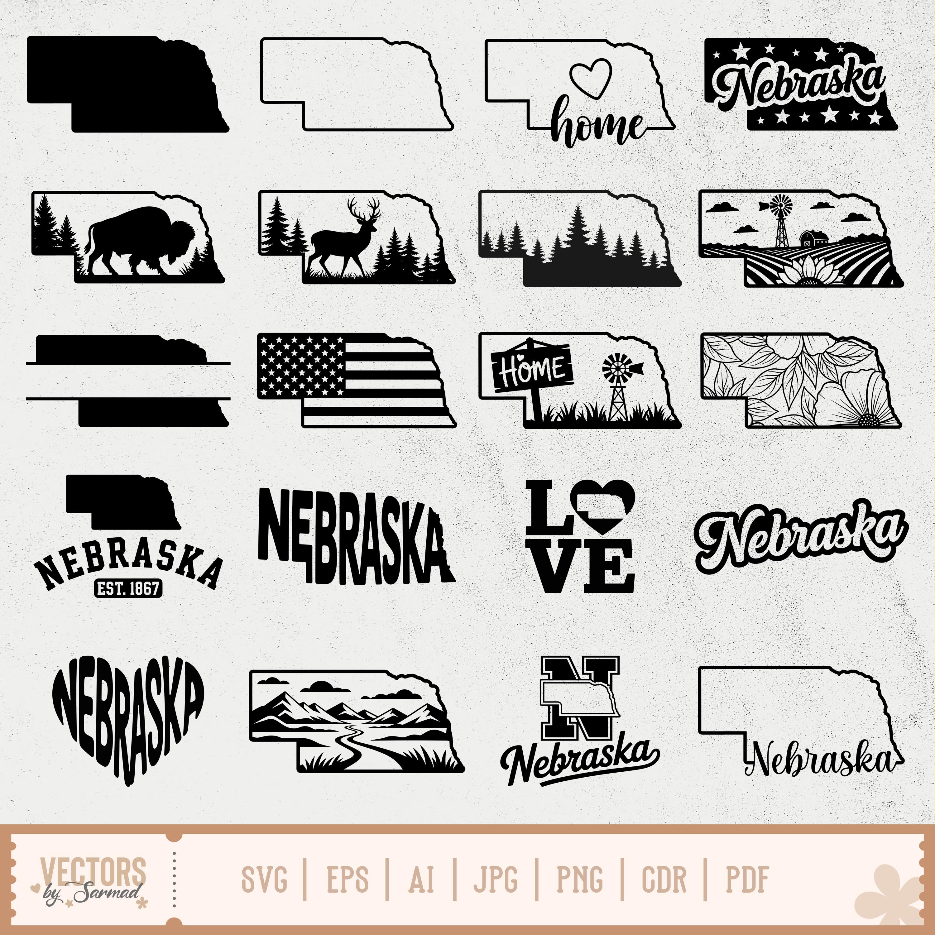 Nebraska SVG PNG Bundle, Nebraska Outline SVG, Nebraska State Svg ...