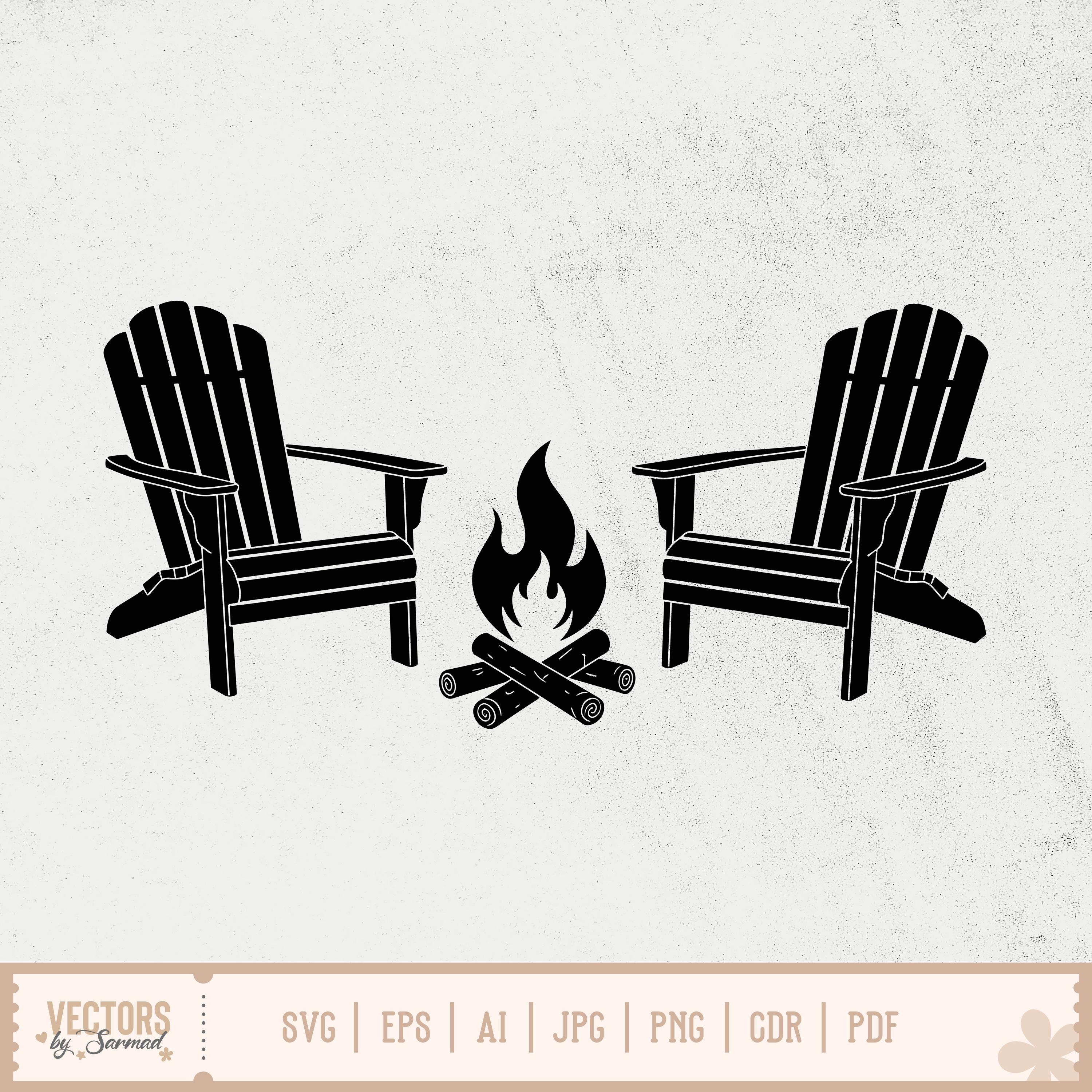 Adirondack Chair SVG, Lake Chair Svg, Adirondack Chair PNG, Campfire ...