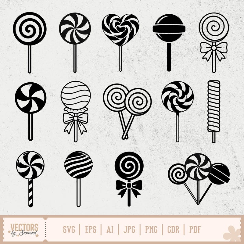 Lollipop Clipart - Etsy