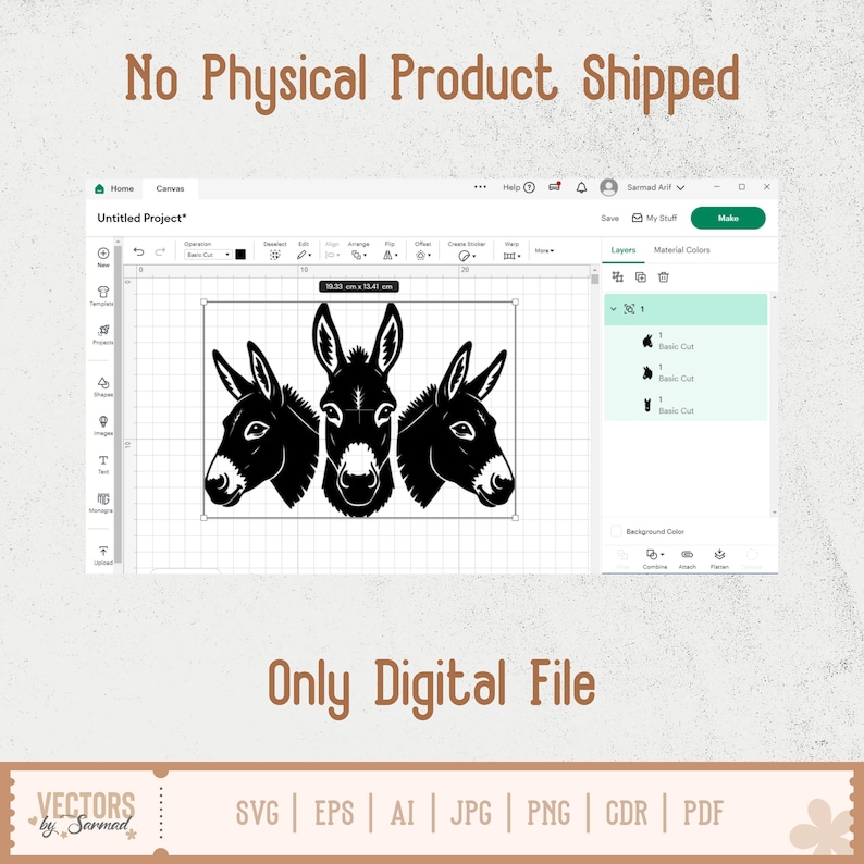 Donkey Head SVG Bundle, Donkey Face Svg, Peeking Donkey Svg, Funny ...