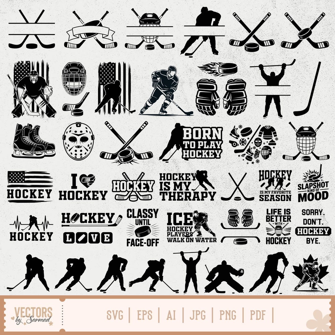 Ice Hockey SVG Bundle, Hockey SVG, Hockey Split Monogram, Hockey PNG ...