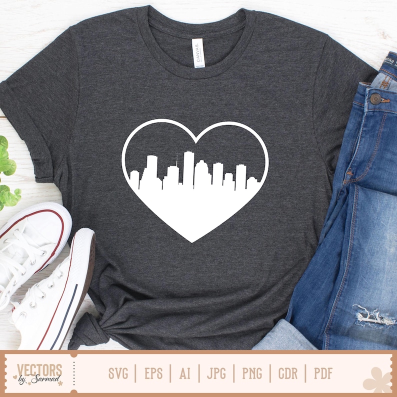 Houston City Skyline SVG, Houston Skyline, Houston City Silhouette ...