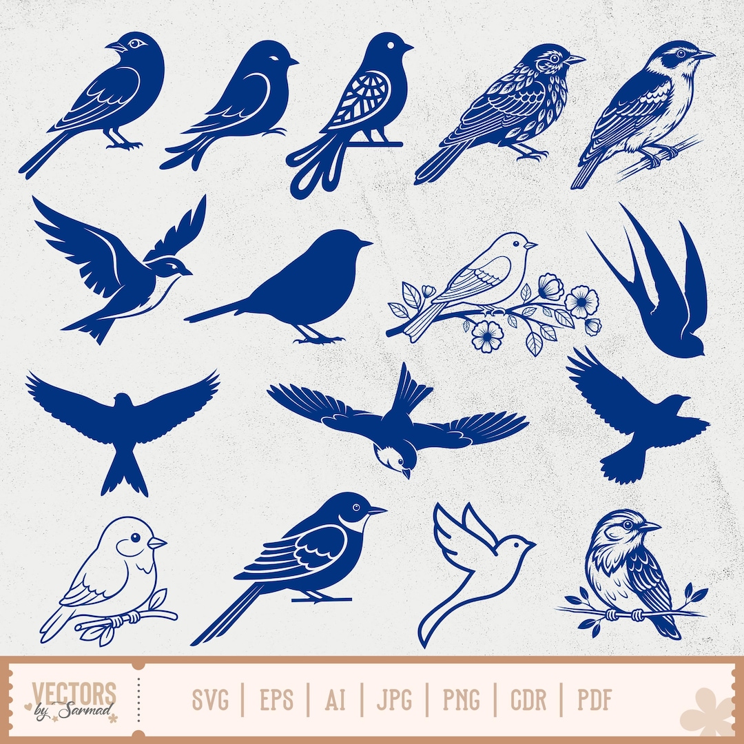 Bluebird SVG PNG Bundle, Bluebird Silhouette, Blue Bird Clipart ...