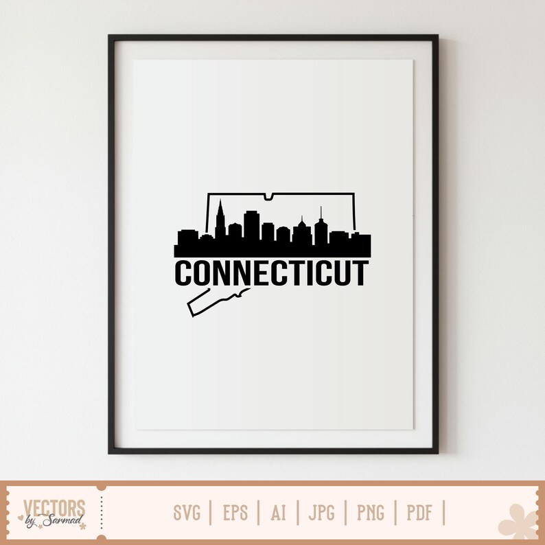 Connecticut SVG Bundle, Connecticut Outline SVG, Connecticut State SVG ...