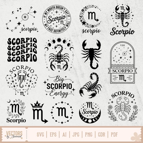 Scorpio Svg - Etsy