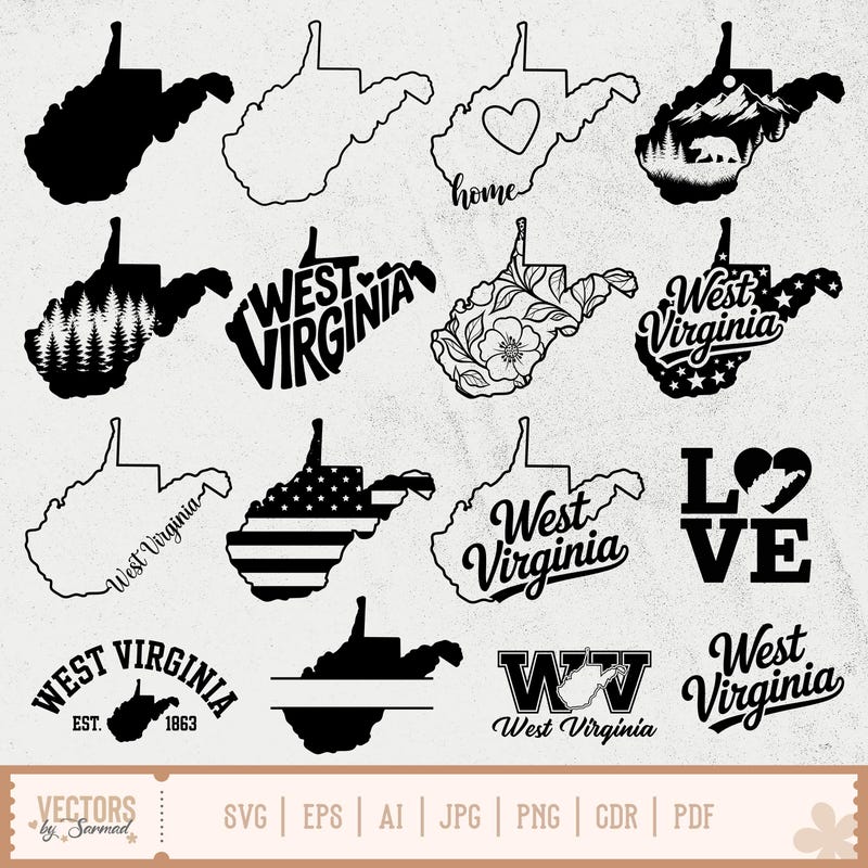 Wv Svg - Etsy