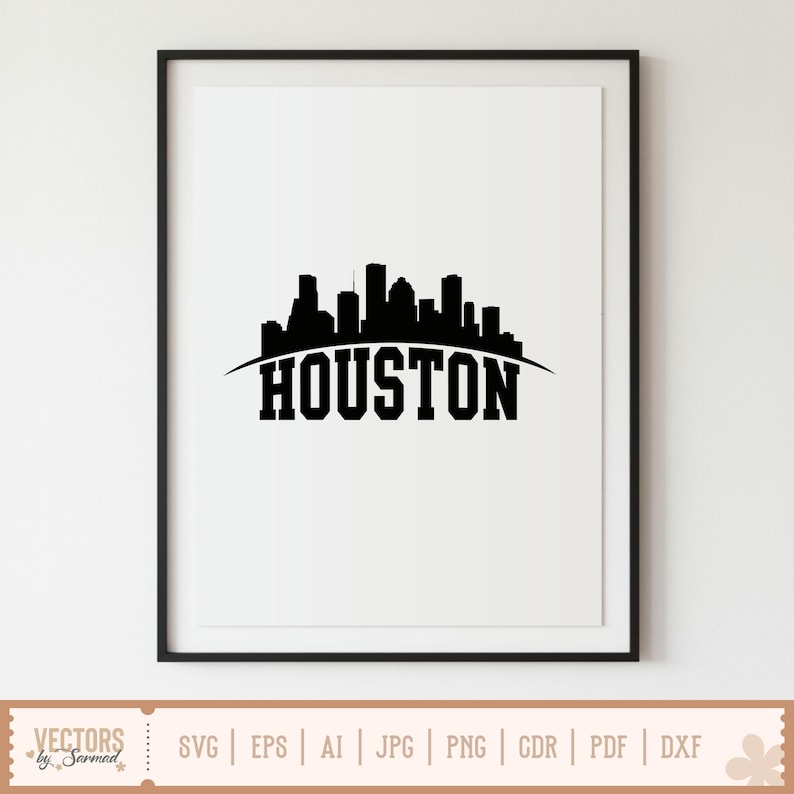 Houston City Skyline SVG, Houston Skyline, Houston City Silhouette ...
