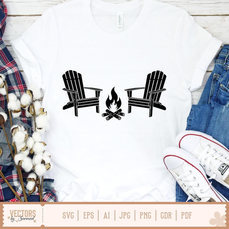 Adirondack Chair SVG, Lake Chair Svg, Adirondack Chair PNG, Campfire ...