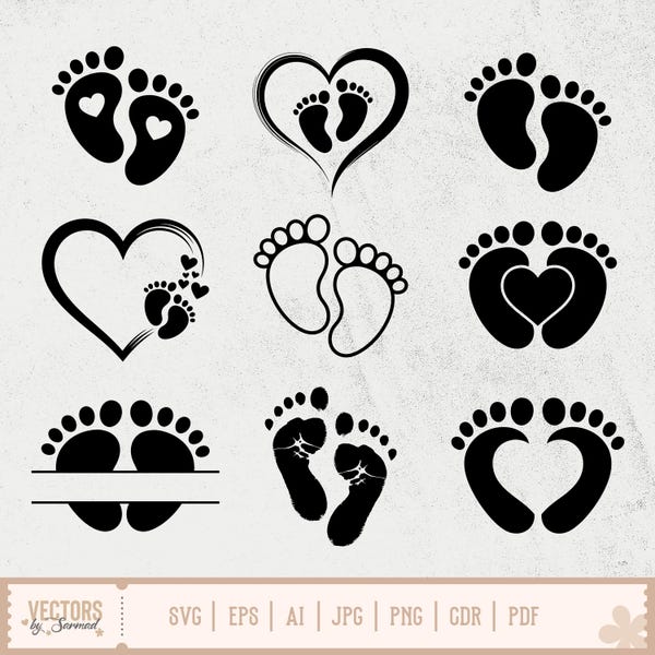 Baby Feet Svg - Etsy