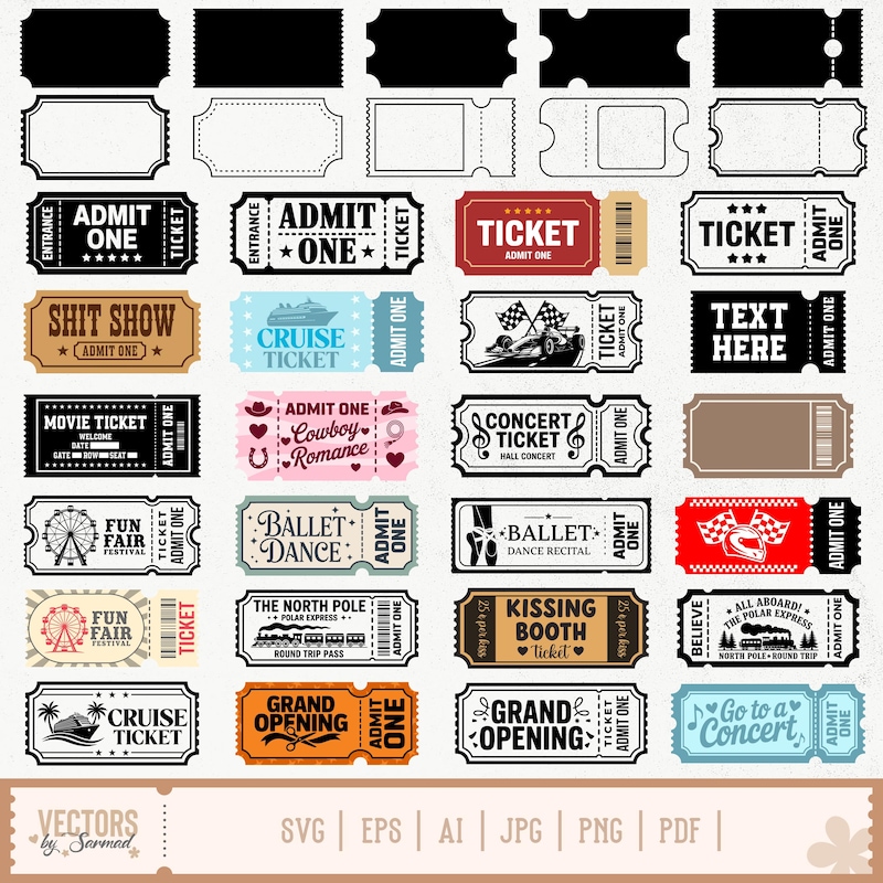 Foil Printed Tickets - Etsy