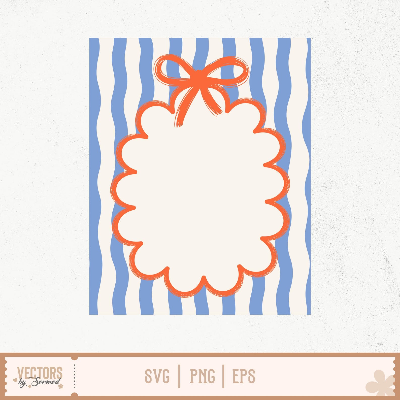 40 Wavy Striped Frame SVG PNG EPS Bundle, Wavy & Striped Whimsical ...
