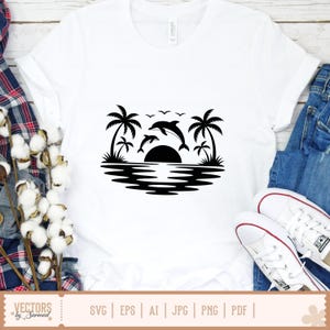 Beach Scene SVG Bundle, Beach Scenery SVG, Beach PNG, Ocean Sunset Svg ...