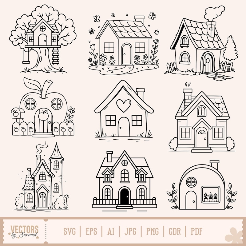Modern House Vector - Etsy UK