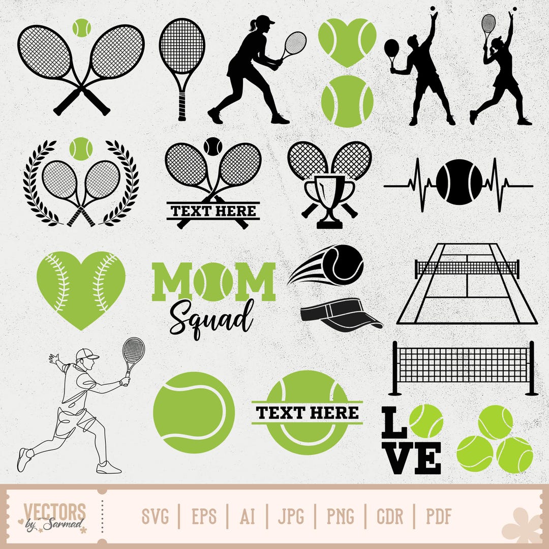 Tennis SVG Bundle, Tennis Ball Svg, Tennis Mom Svg, Tennis Clipart ...