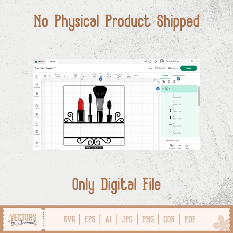 Makeup SVG Bundle, Layered SVG Makeup, Makeup SVG File, Makeup Clipart ...