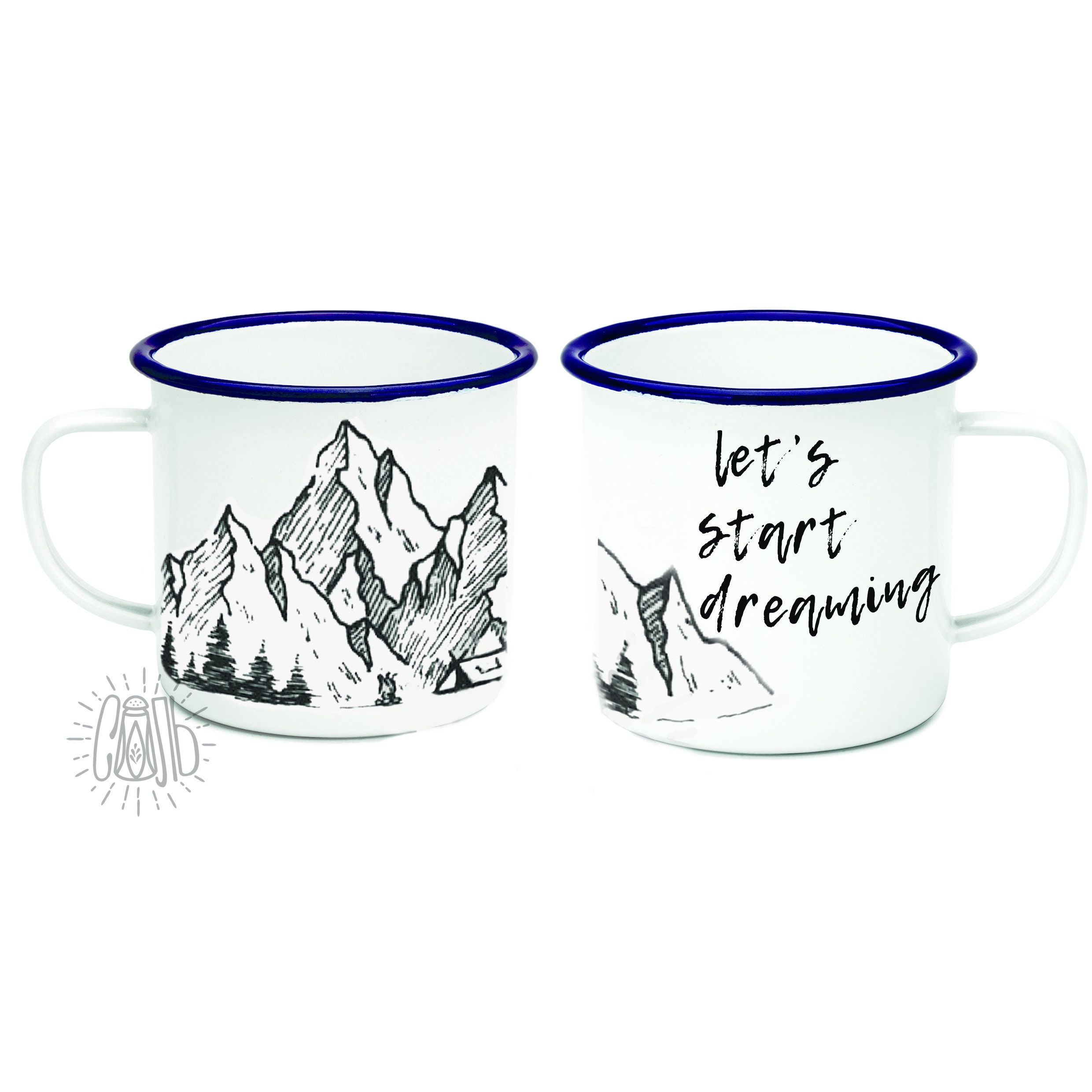 Let's Start Dreaming Inspiration Quote Enamel Camp Mug. - Etsy