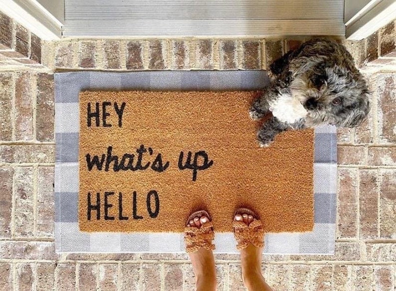 Hey What's Up Hello Doormat - Etsy