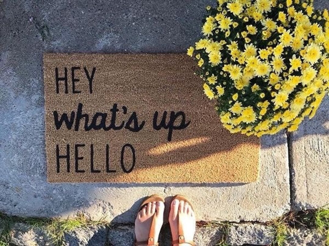 Hey, What's Up, Hello Doormat - Etsy