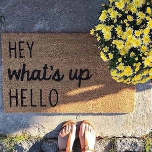 Hey, What's Up, Hello Doormat - Etsy
