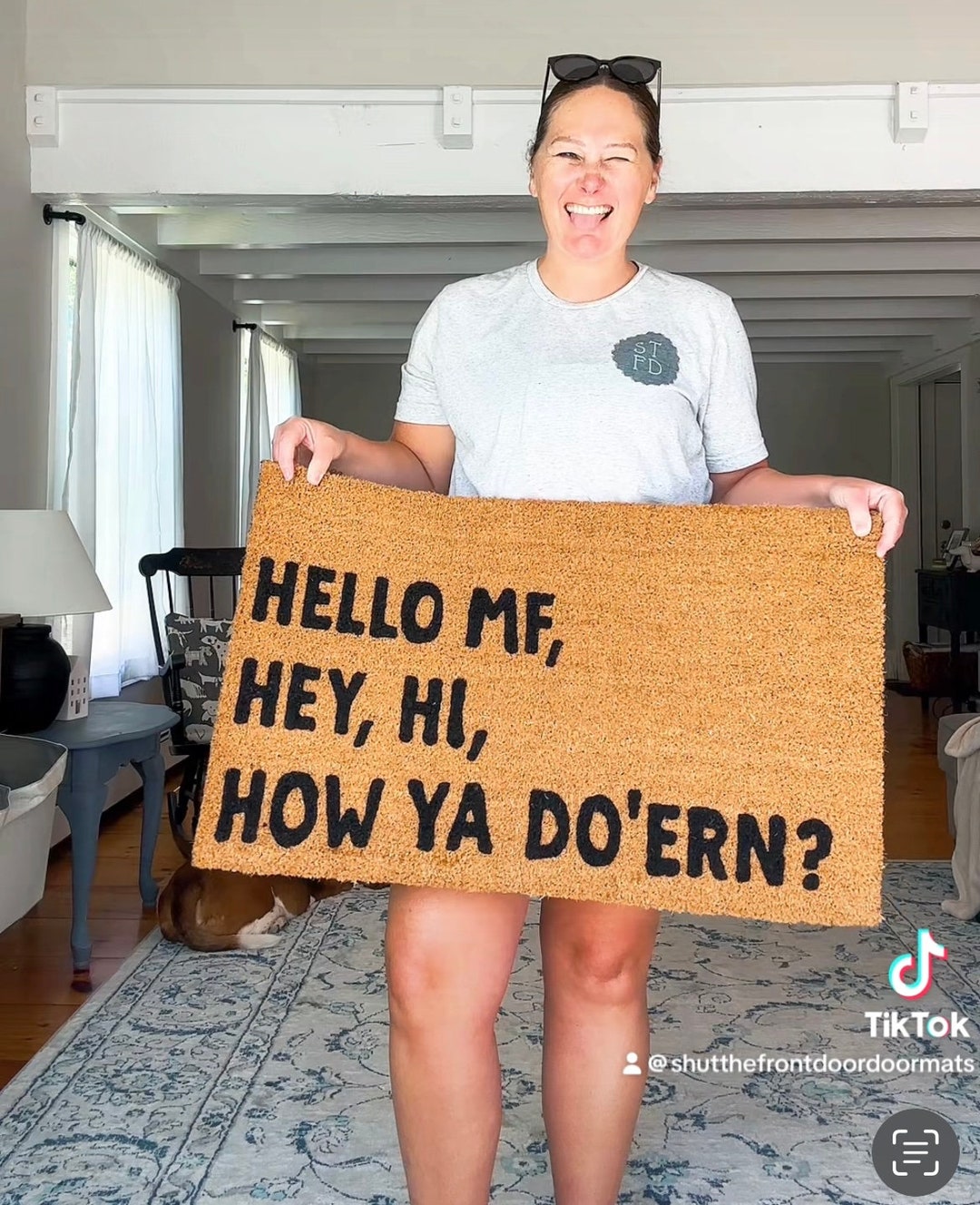 Hello MF, Hey, Hi, How Ya Do’ern Doormat, Funny Doormat, Spring Doormat ...