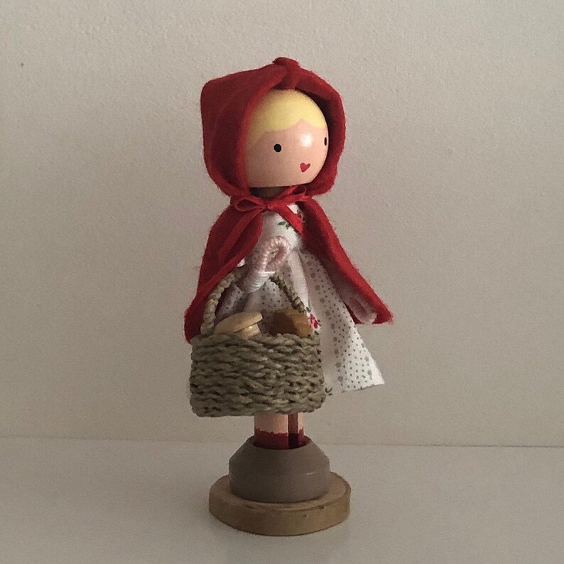 The Little Red Chaperone Wooden Doll by Marydollpins Clothes | Etsy