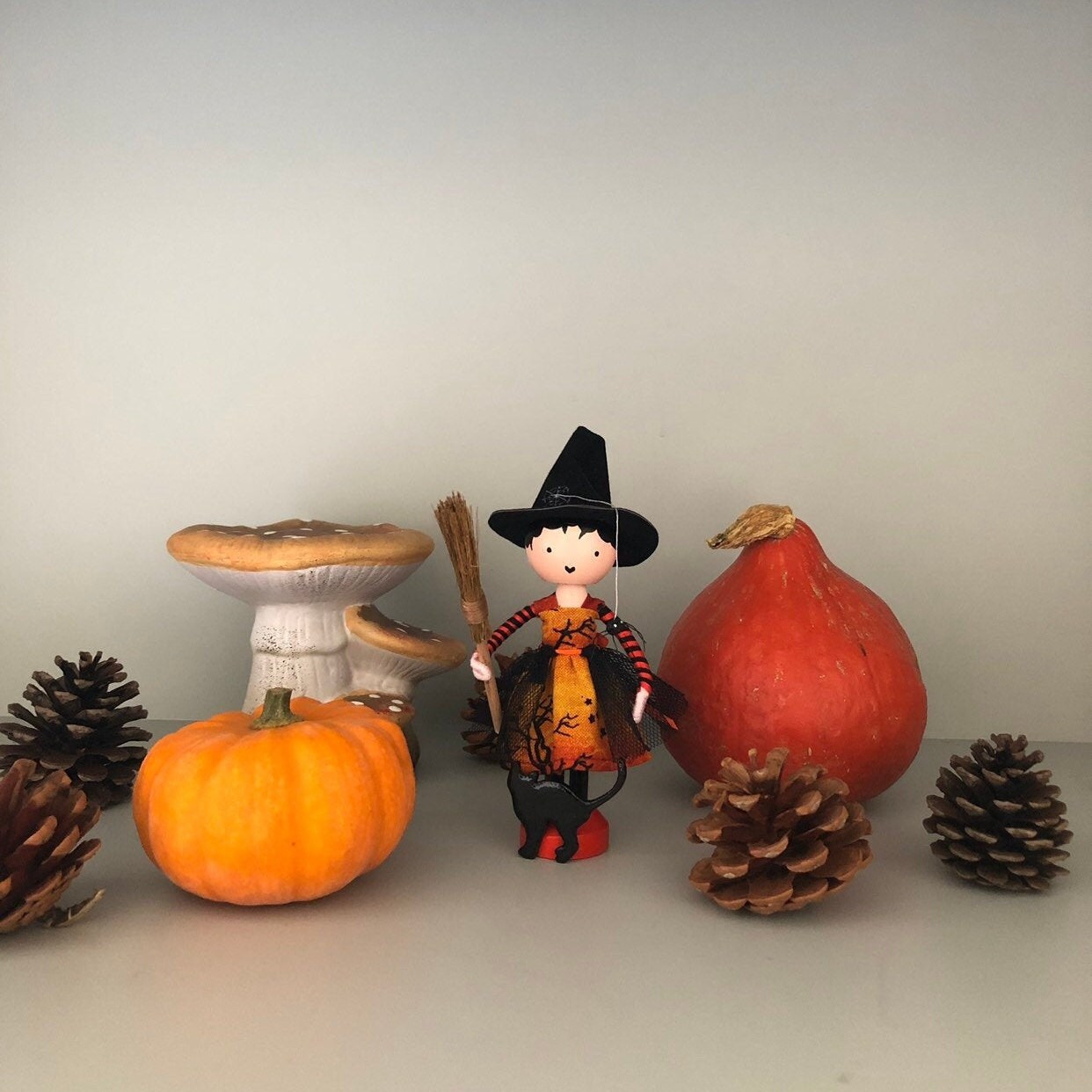 Witch doll by marydollpins clothes pin dolls little dolls | Etsy