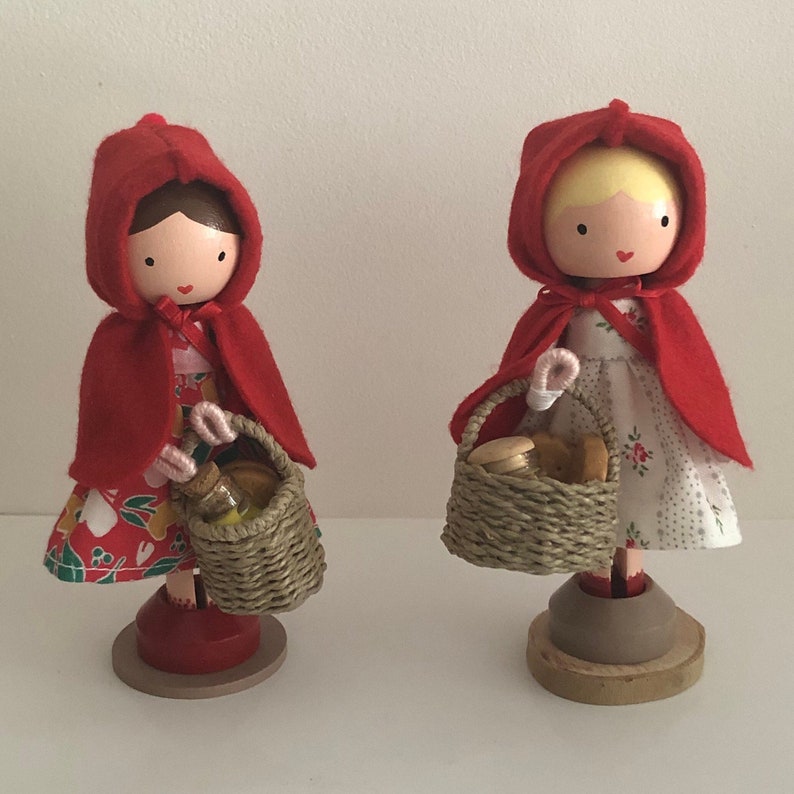 The Little Red Chaperone Wooden Doll by Marydollpins Clothes | Etsy