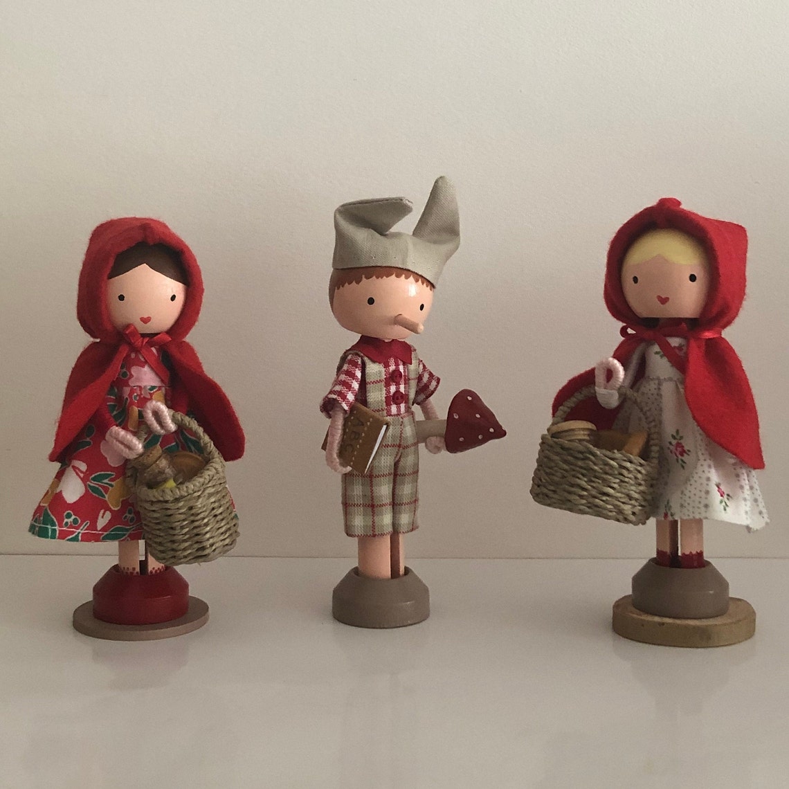 The Little Red Chaperone Wooden Doll by Marydollpins Clothes | Etsy