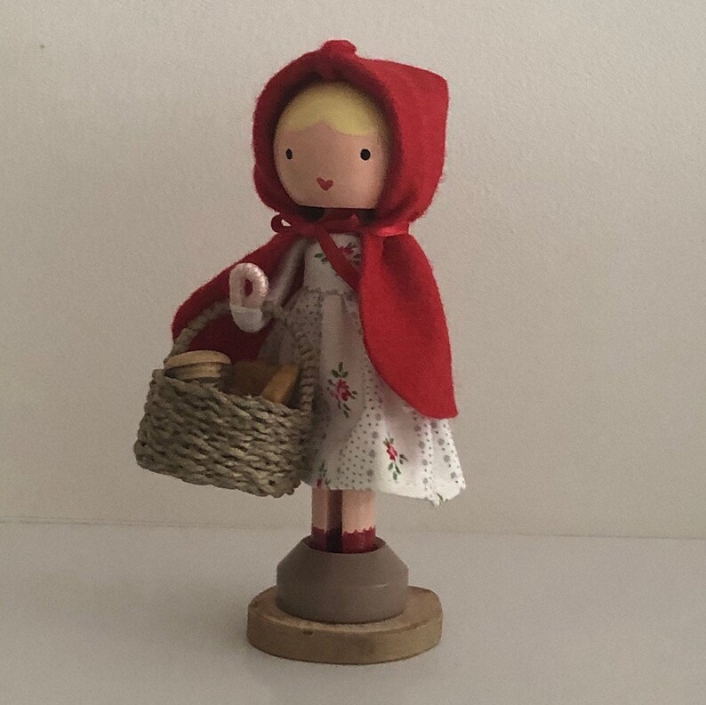 The Little Red Chaperone Wooden Doll by Marydollpins Clothes | Etsy