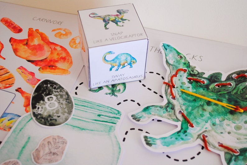 Dinosaur Action Dice Printable Kids Game Digital Download | Etsy