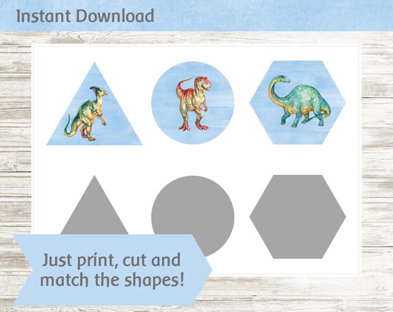 Free Printable Dinosaur Shape Match