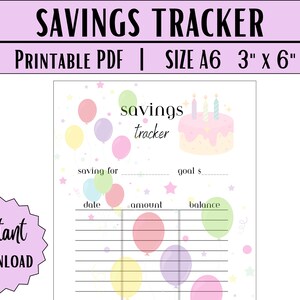 Printable Birthday Savings Tracker | Birthday Savings Tracker ...