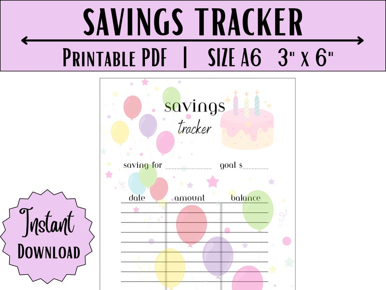 Printable Birthday Savings Tracker | Birthday Savings Tracker ...