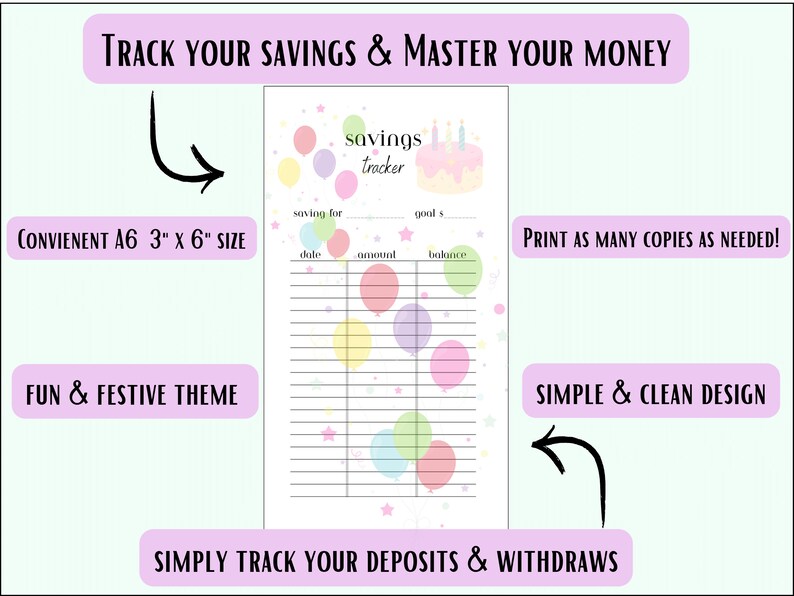 Printable Birthday Savings Tracker | Birthday Savings Tracker ...