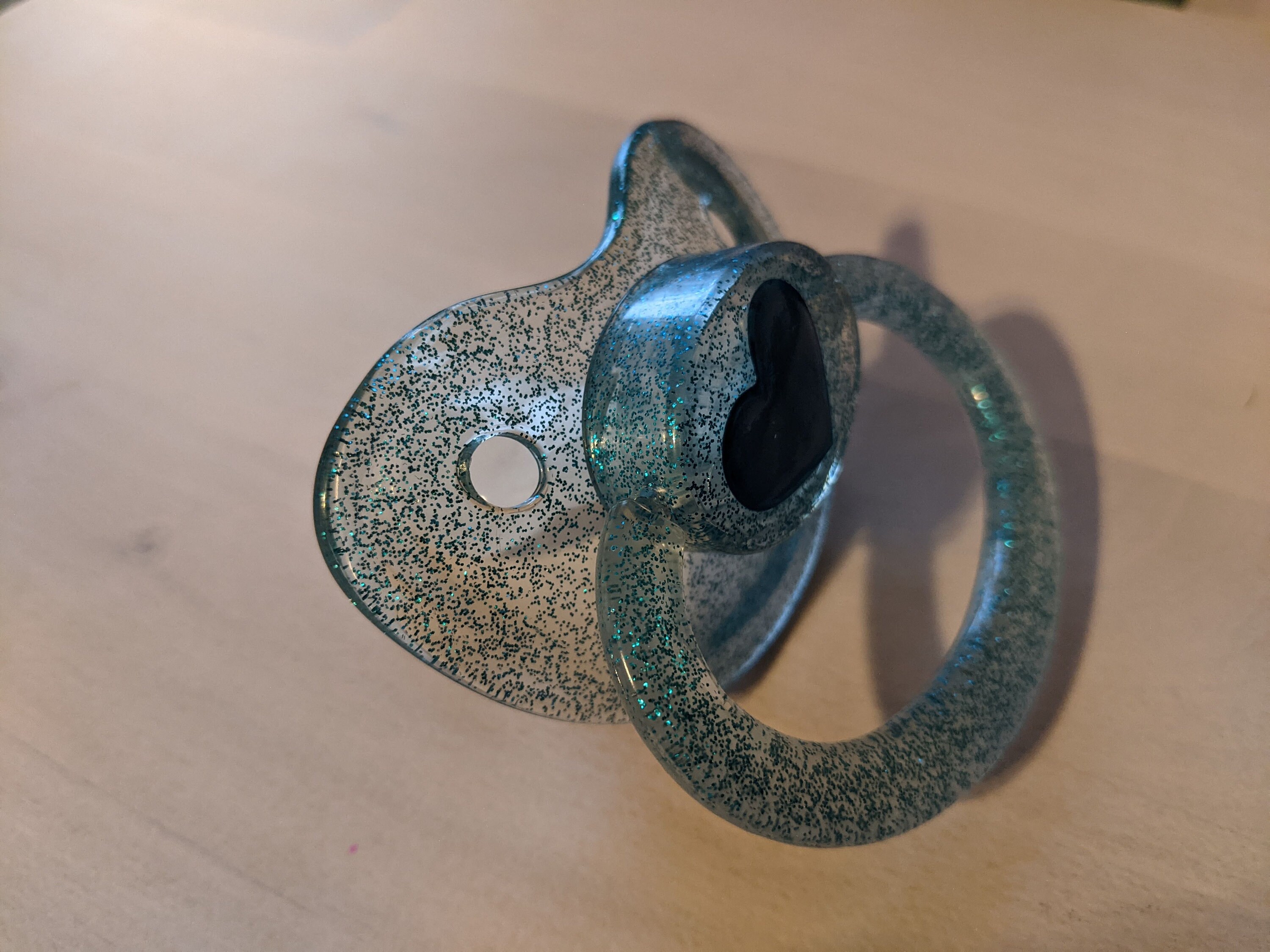 Glow in the Dark Adult Pacifier Teal Heart Pacifier ABDL | Etsy