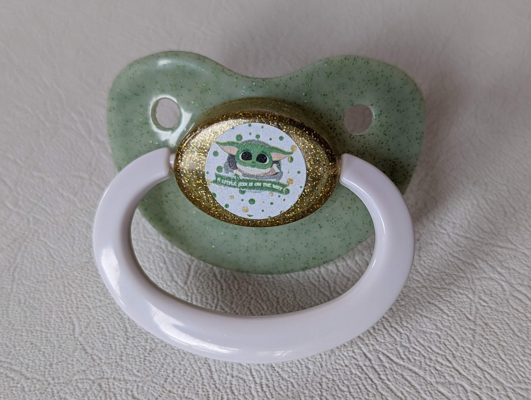 ABDL Pacifier, Baby Yoda Paci, Glitter Pacifier, Little Space Paci ...