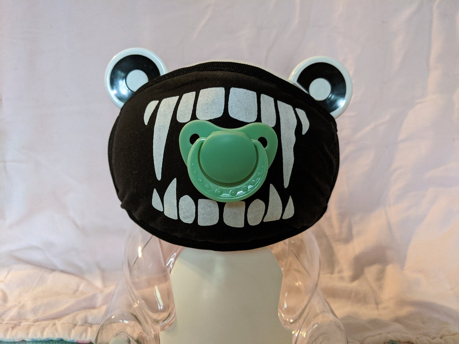 Rave Mask With Pacifier Goth Mask ABDL Mask Adult Pacifier - Etsy