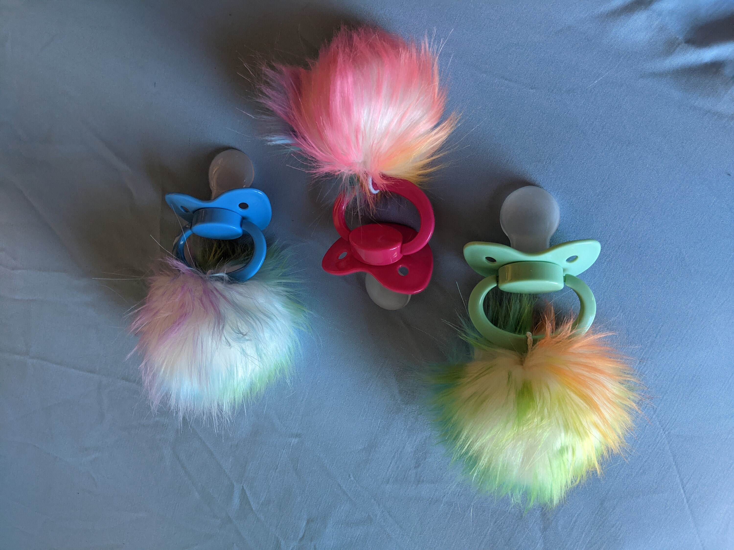 ABDL Pom Pom Pacifier Rainbow Pacifier Adult Pacifier - Etsy
