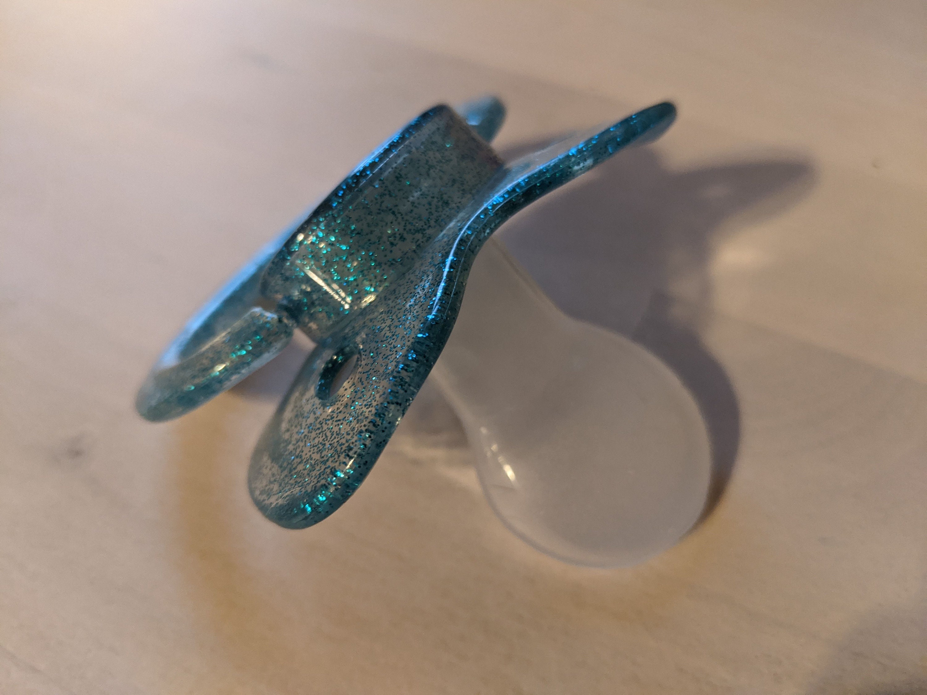 Glow in the Dark Adult Pacifier Teal Heart Pacifier ABDL | Etsy