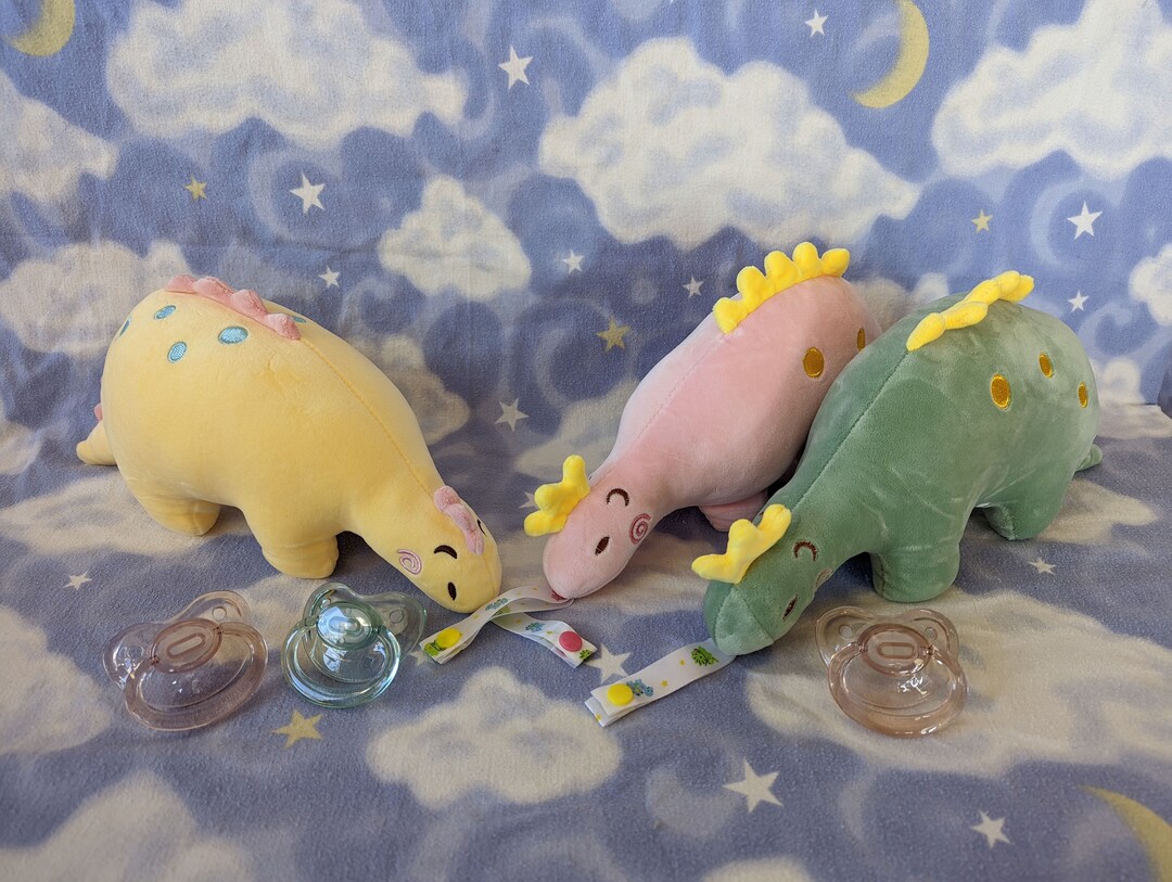 Dino Paci Pet, ABDL Pacifier, Dino Paci, Little Space, Plush Dinosaur ...
