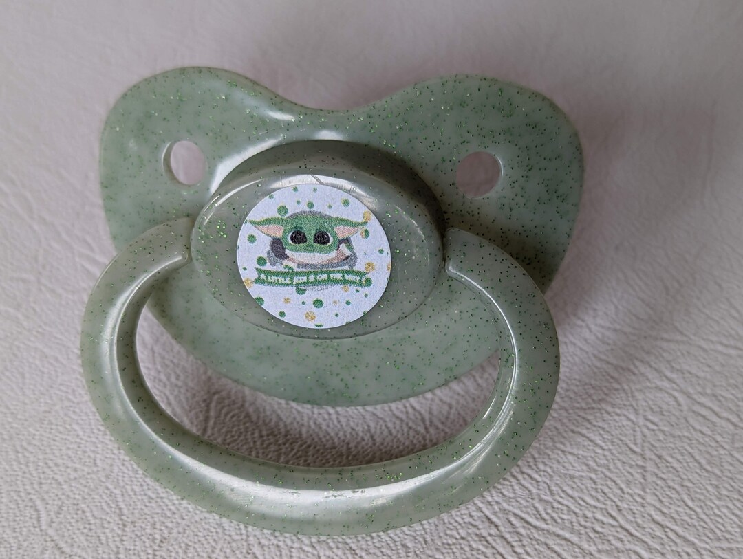 ABDL Pacifier, Baby Yoda Paci, Glitter Pacifier, Little Space Paci ...