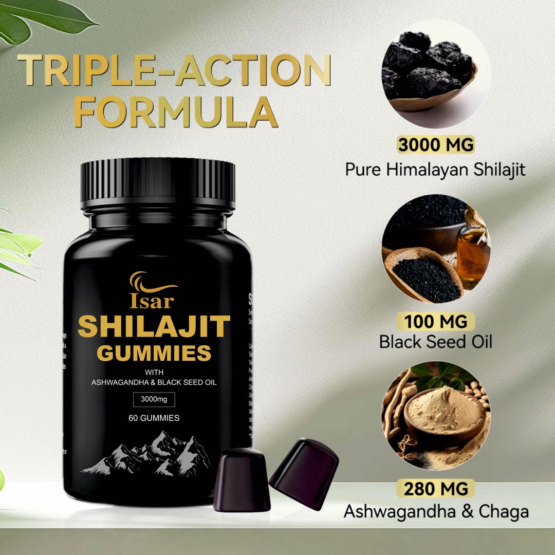 Shilajit Gummies With 60pcs of Himalayan Shilajit Gummies + Private ...